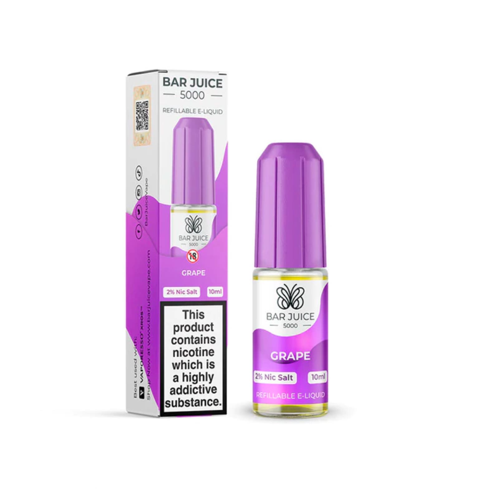 Bar Juice 5000 Salt Nicotine Grape 10mg & 20mg Salts | UK