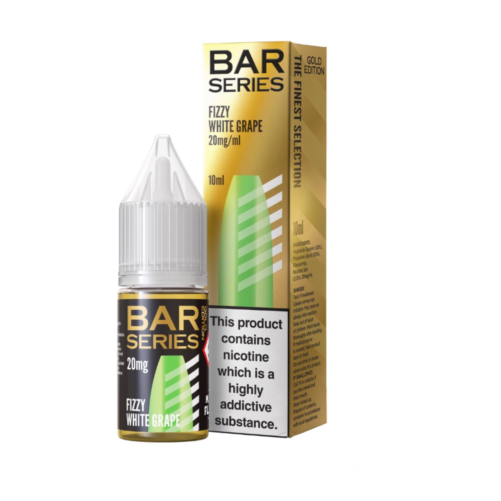 Bar Series Fizzy White Grape Gold Salts 5mg, 10mg & 20mg Nicotine E-Liquid